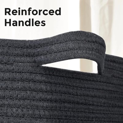 Woven Baskets for Shelves Storage, Cube Shelf Closet Storage Baskets Bins Set 3, small cotton rope basket for home