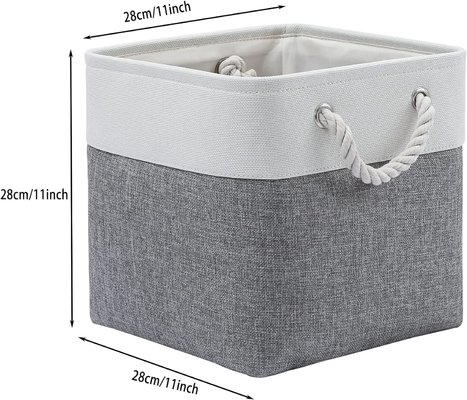 Cube Storage Bins, 6 Pack Large Collapsible Fabric Storage Bin with Ropes, Foldable Storage Cubes for Home, Office,Close