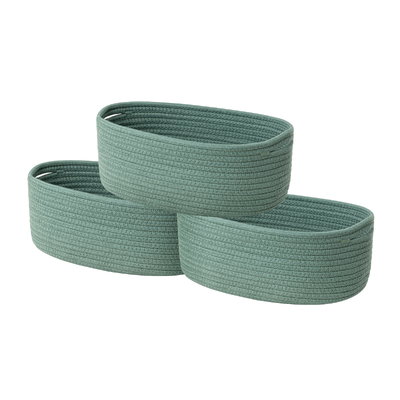 Shelf Storage Baskets for Organizing - Cotton Rope Baskets with Handles - Small Empty Decorative Gift Baskets for Storag