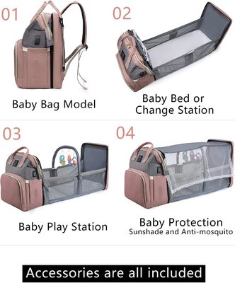 2023 New design baby bag Crib Baby Folding Bed Outdoor Travel Baby Carrier Diaper Bag Backpacks For Mommy use