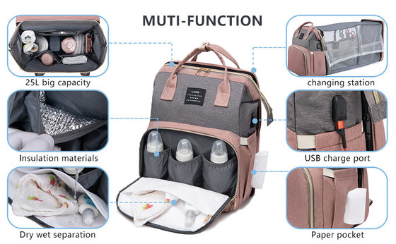 2023 New design baby bag Crib Baby Folding Bed Outdoor Travel Baby Carrier Diaper Bag Backpacks For Mommy use