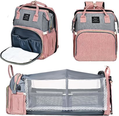 2023 New design baby bag Crib Baby Folding Bed Outdoor Travel Baby Carrier Diaper Bag Backpacks For Mommy use
