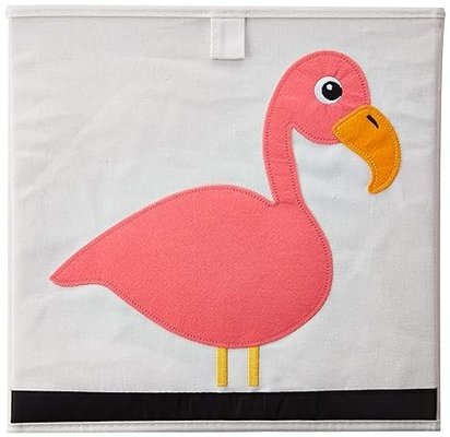 Store Collapsible Storage Bin Cube for Bedroom, Nursery, Playroom and More 13x13x13" - Flamingo
