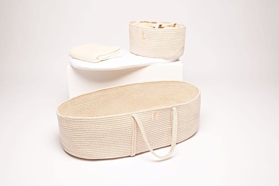 Hot sale 100% cotton Cotton Rope Moses Basket,Cotton rope change basket,baby bassinet with remove mattress