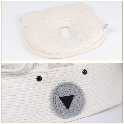 Hand-Woven Moses Basket for Babies with Soft Pad & Pillow, baby changing basket set of 3 ,portable baby diaper changing