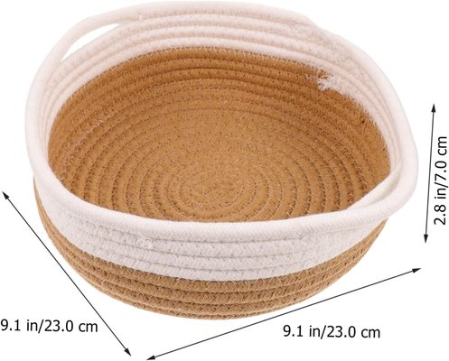 China wholesale factory price 3-pack Storage Baskets for Shelves, Cotton Rope Woven Basket With Handles for Organizing,K