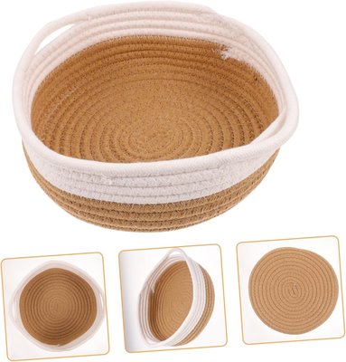 China wholesale factory price 3-pack Storage Baskets for Shelves, Cotton Rope Woven Basket With Handles for Organizing,K