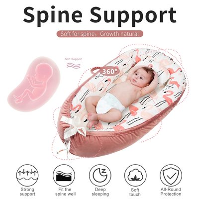 Soft Breathable Bassinet Mattress Co-Sleeping Baby Nest Cover for Newborn, Baby Lounger Cover Portable Infant Sleeper Be