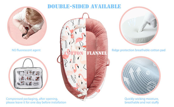 Soft Breathable Bassinet Mattress Co-Sleeping Baby Nest Cover for Newborn, Baby Lounger Cover Portable Infant Sleeper Be
