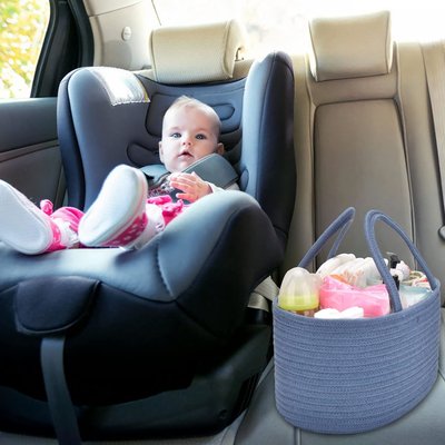 Hot sale new design Nursery Storage Bin and Car Organizer for Diapers and Baby Wipes Baby Rope Diaper Caddy Organizer
