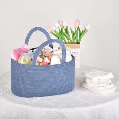 Hot sale new design Nursery Storage Bin and Car Organizer for Diapers and Baby Wipes Baby Rope Diaper Caddy Organizer