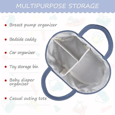 Hot sale new design Nursery Storage Bin and Car Organizer for Diapers and Baby Wipes Baby Rope Diaper Caddy Organizer
