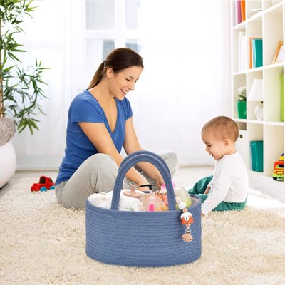 Hot sale new design Nursery Storage Bin and Car Organizer for Diapers and Baby Wipes Baby Rope Diaper Caddy Organizer