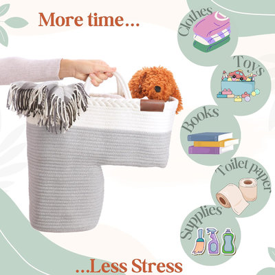 2024 hot sale new trend Stair cotton rope basket-woven storage organized for home organizer