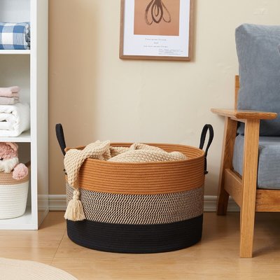 Large woven storage baskets for organizing /Blanket Storage Basket /woven basket