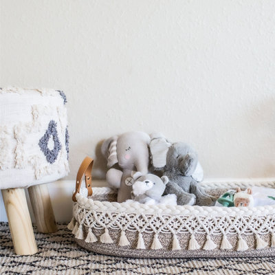 Beautiful design baby changing basket,luxury cotton rope basket large woven baby moses basket