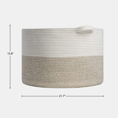 Large Woven Storage Basket Cotton Rope Basket with Handles,storage boxes bins,handmade laundry baskets