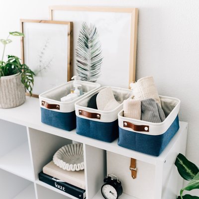 Multipurpose Closet Storage Bins,containers for storage, Fabric Storage Baskets for Shelves-3 Pack