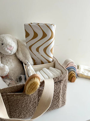 New arrival Teddy Fleece Changing Bag,teddy diaper basket,teddy nappy caddy, teddy storage basket