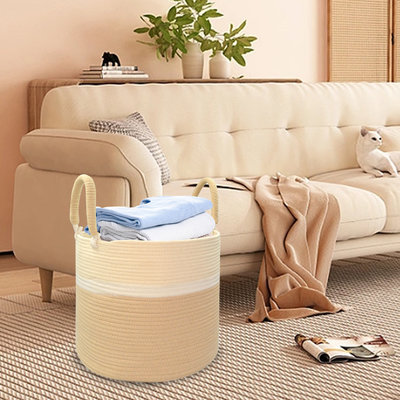 New design hot sale Cotton Rope Storage Basket/Woven Basket for Plants and Toys/ rope basket laundry