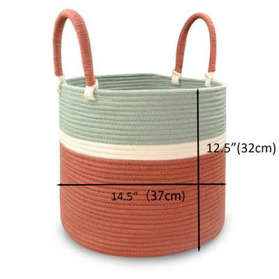 Round Woven Storage Basket Large Cotton Rope Baskets For Storage ,Laundry Basket,storage boxes