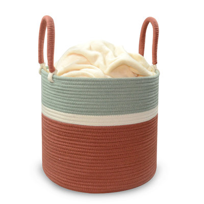 Round Woven Storage Basket Large Cotton Rope Baskets For Storage ,Laundry Basket,storage boxes