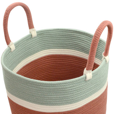 Round Woven Storage Basket Large Cotton Rope Baskets For Storage ,Laundry Basket,storage boxes