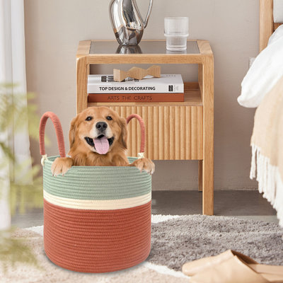 Round Woven Storage Basket Large Cotton Rope Baskets For Storage ,Laundry Basket,storage boxes