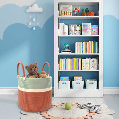 Round Woven Storage Basket Large Cotton Rope Baskets For Storage ,Laundry Basket,storage boxes