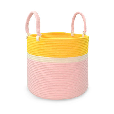 Cotton Rope Basket is made of 100% natural cotton,Laundry Basket, Round Basket, Baby Hamper,Toy Storage Basket