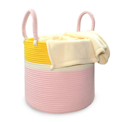 Cotton Rope Basket is made of 100% natural cotton,Laundry Basket, Round Basket, Baby Hamper,Toy Storage Basket