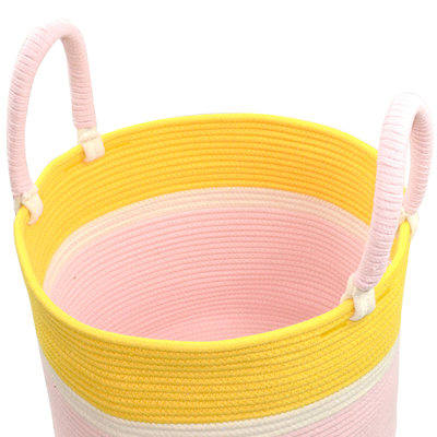 Cotton Rope Basket is made of 100% natural cotton,Laundry Basket, Round Basket, Baby Hamper,Toy Storage Basket