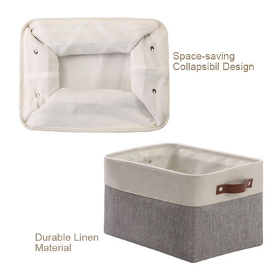 Large home Storage Basket Fabric Storage Bins, Storage box,storage containers Set of 3 Grey and White