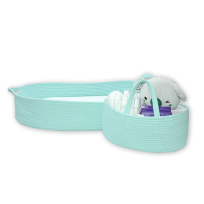 Hand made Baby Changing Baskets,cotton rope changing basket,baby mosses basket