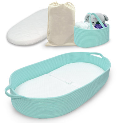 Hand made Baby Changing Baskets,cotton rope changing basket,baby mosses basket