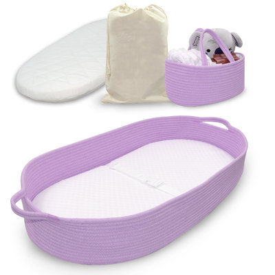 Hand made Baby Changing Baskets,cotton rope changing basket,baby mosses basket