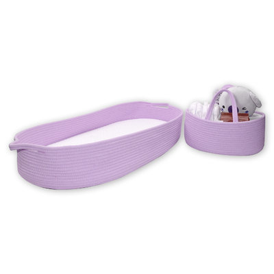 Hand made Baby Changing Baskets,cotton rope changing basket,baby mosses basket