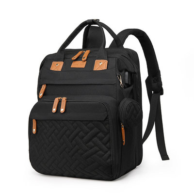 Large Capacity Diaper Bag Backpack, Multifunction Diaper Bag Backpack With Changing Station, USB Charging Port & Foldabl