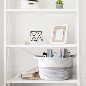 2024 hot products 3-Pack Cotton Rope Storage Baskets, Cube Basket, Under Shelf Basket,Basket Set for Nursery, Books