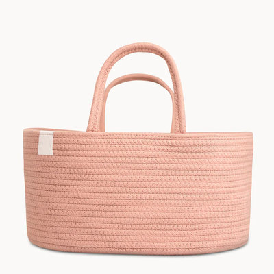 Rope Diaper Caddy Organizer in Misty Rose