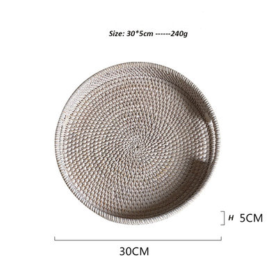2024 New arrival Natural Rattan Round Fruit Basket Bowls, Handwoven Storage Serving Baskets, Wicker Organizer