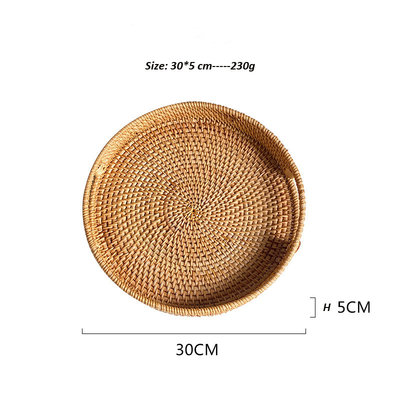 2024 New arrival Natural Rattan Round Fruit Basket Bowls, Handwoven Storage Serving Baskets, Wicker Organizer