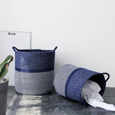 Easy carrying home laundry baskets,collapsible basket, cotton rope baskets,nursery laundry baskets,storage baskets