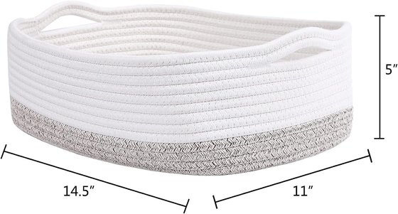 Home woven cotton rope storage basket set,Baby Nursery Bin,Small Dog Cat Toy Box,Cube Changing Table Organizer for Close