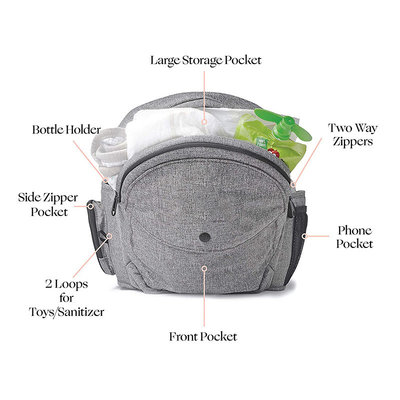 Fashionable Baby Infant Hip Seat Carrier with Pockets, Lightweight Toddler Waist Stool Seat Belt Carrier