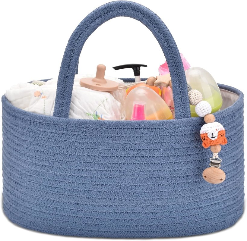 Hot sale new design Nursery Storage Bin and Car Organizer for Diapers and Baby Wipes Baby Rope Diaper Caddy Organizer