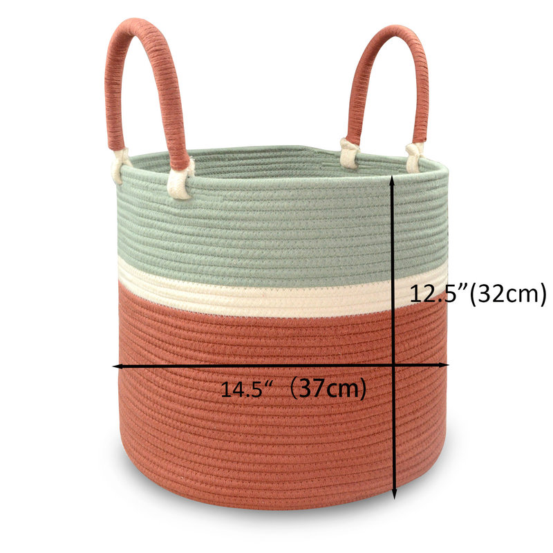Round Woven Storage Basket Large Cotton Rope Baskets For Storage ,Laundry Basket,storage boxes