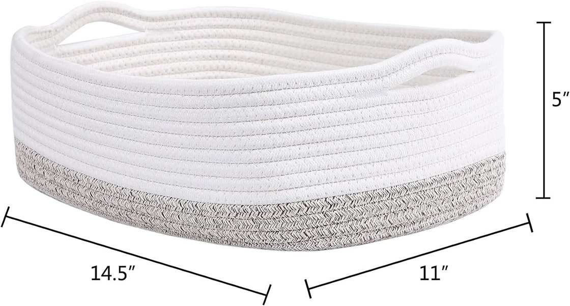 Home woven cotton rope storage basket set,Baby Nursery Bin,Small Dog Cat Toy Box,Cube Changing Table Organizer for Close