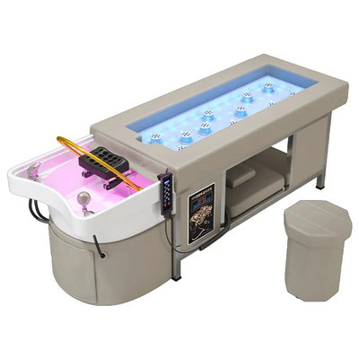 Shampoo Chair for Beauty and Health Club Customizable Scalp Treatment Bed with Massage and Fumigation Functions and 1