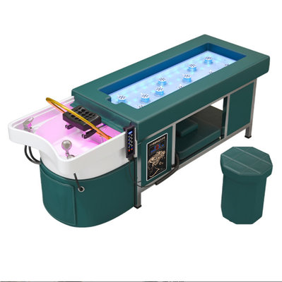 Shampoo Chair for Beauty and Health Club Customizable Scalp Treatment Bed with Massage and Fumigation Functions and 1